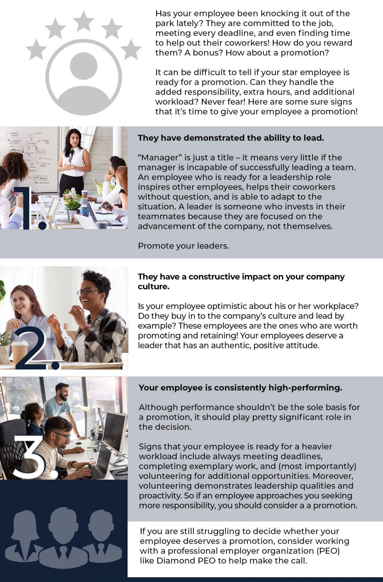 3 Great Signs it’s Time to Promote Your Employee!|DIAMOND PEO